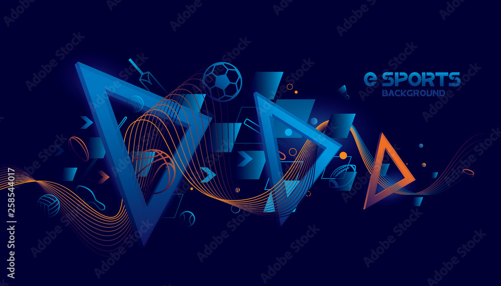 Vector e sports with futuristic technology background design. Stock ...
