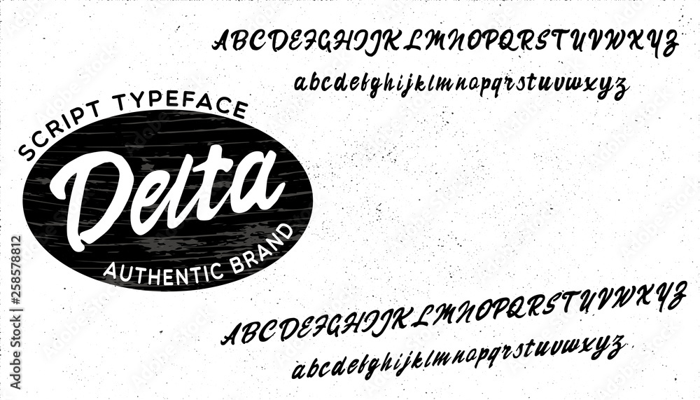 Delta. Classic script font. Brush font. Hand made logo and font. Tree ...