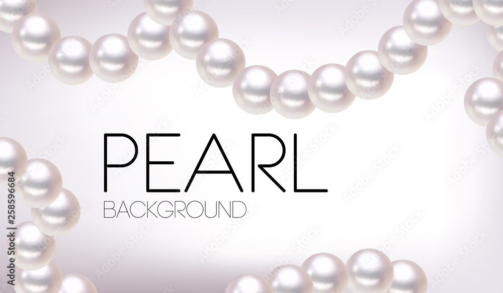 Shiny natural white pearl with light effects. Luxury Pearl vector ...