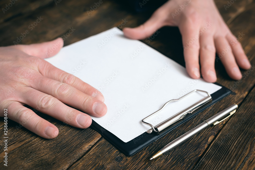 Agreement or business contract template. To do list mock up. Blank ...