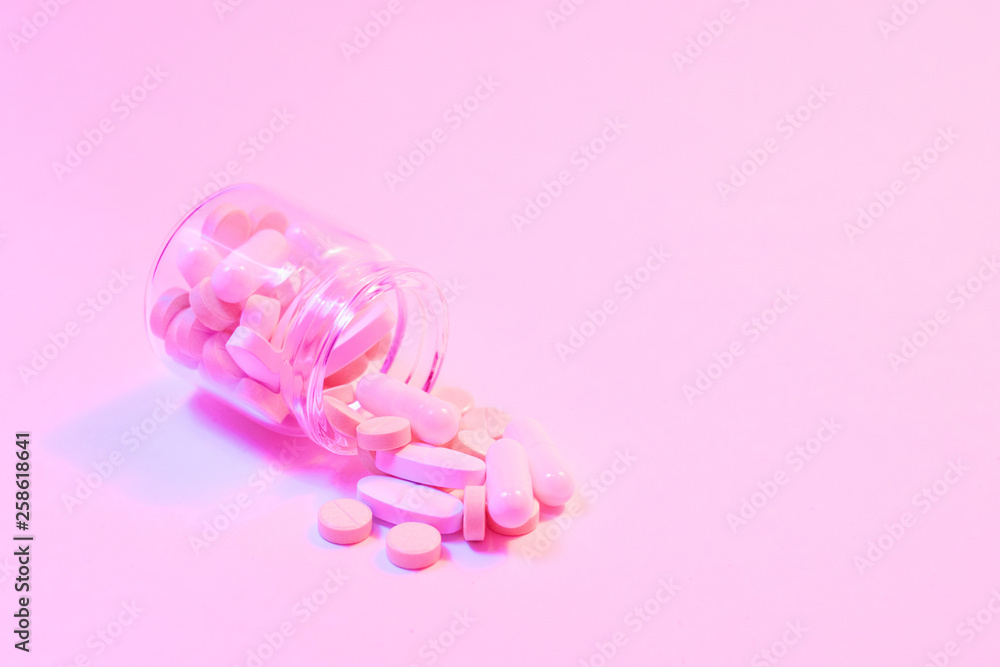 Opioid epidemic, painkillers and drug abuse concept with close up on a ...