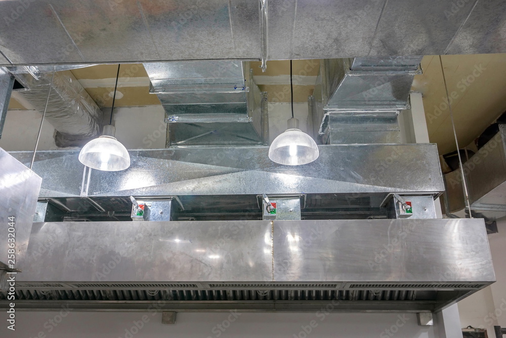 The restaurant ventilation system. Airflow fan for ventilate vacuum ...