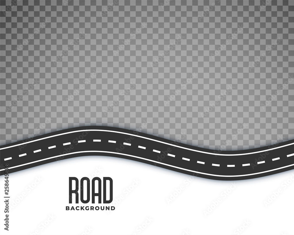 curved road background with white marking Stock Vector | Adobe Stock