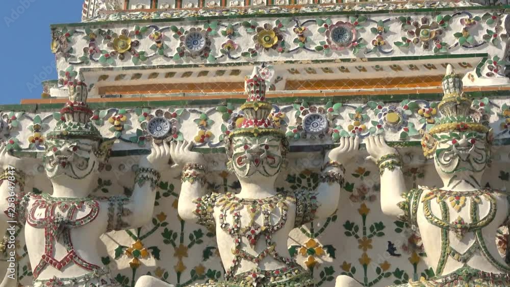 Sculptures of Rakshasa in the design of the old Buddhist temple Wat ...