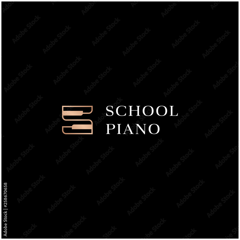 piano school logo design Stock Vector | Adobe Stock