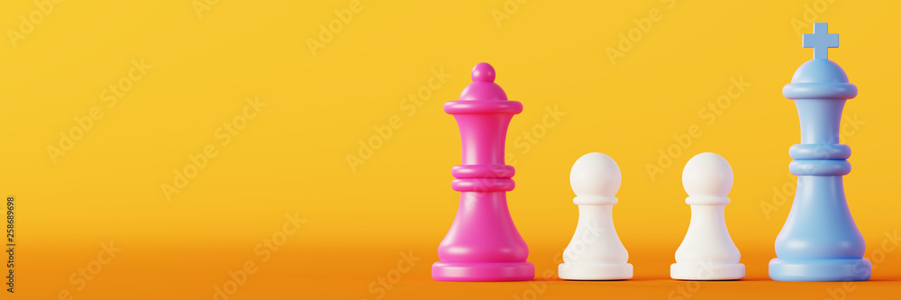 Chess comparison background, original 3d rendering Stock Illustration ...