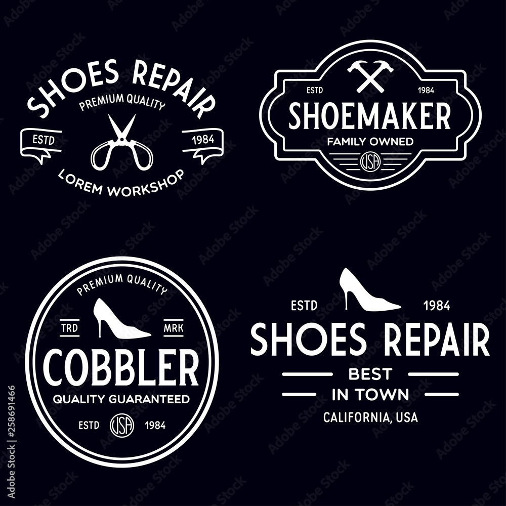 Vector set of vintage logos, labels, badges, emblems or logotypes ...