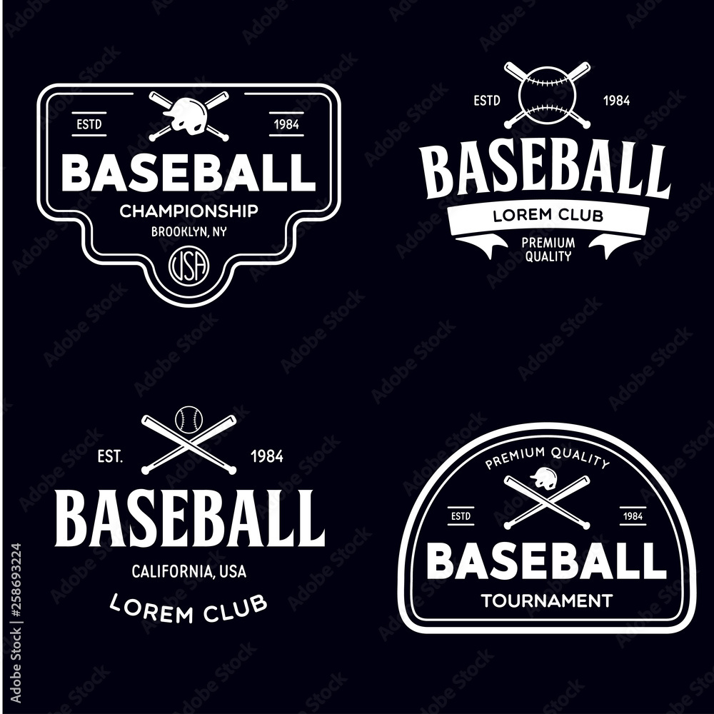 Set of vintage baseball typography emblems, sports logos and design ...
