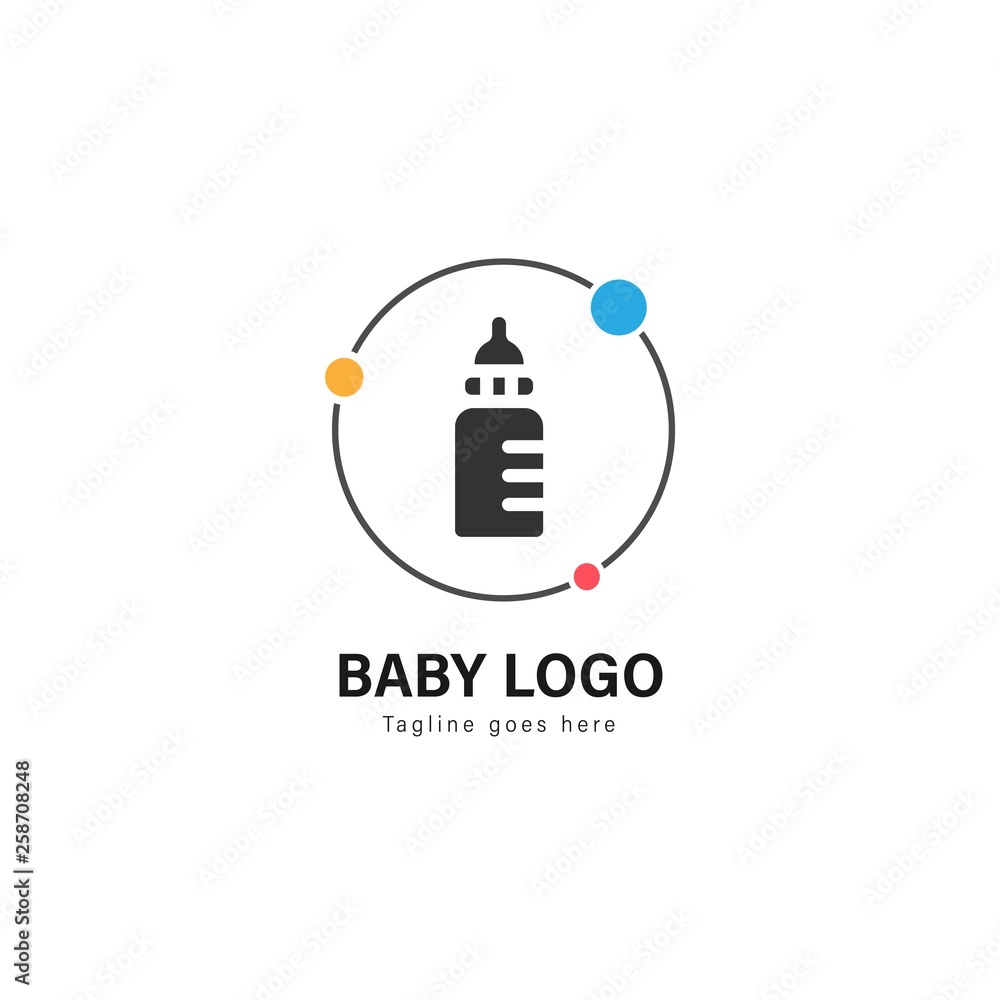 Baby logo template design. Baby logo with modern frame vector design ...