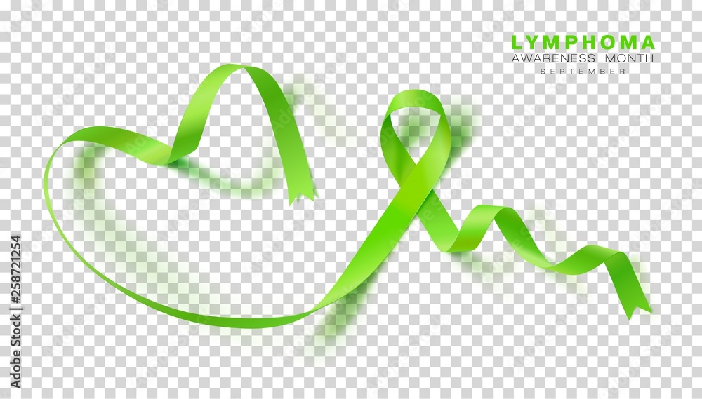 Lymphoma Awareness Month. Lime Green Color Ribbon Isolated On ...