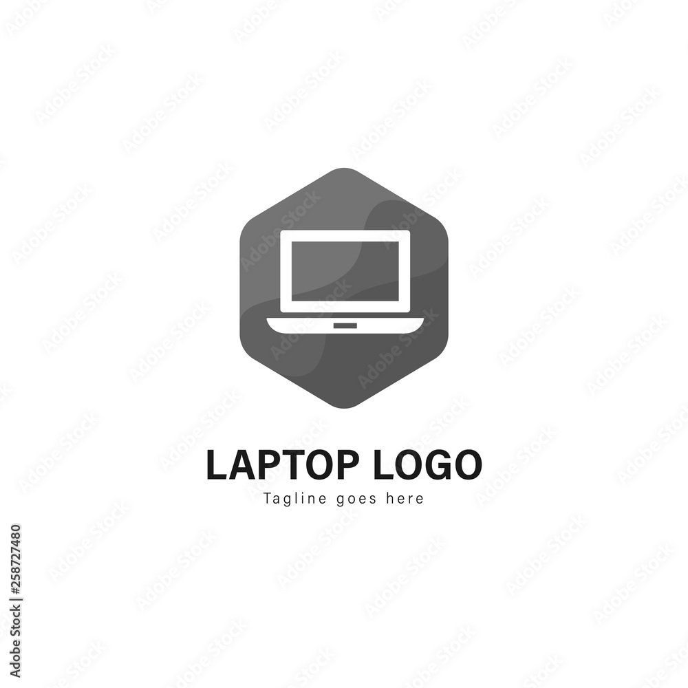 Laptop template design. Laptop logo with modern frame vector design ...