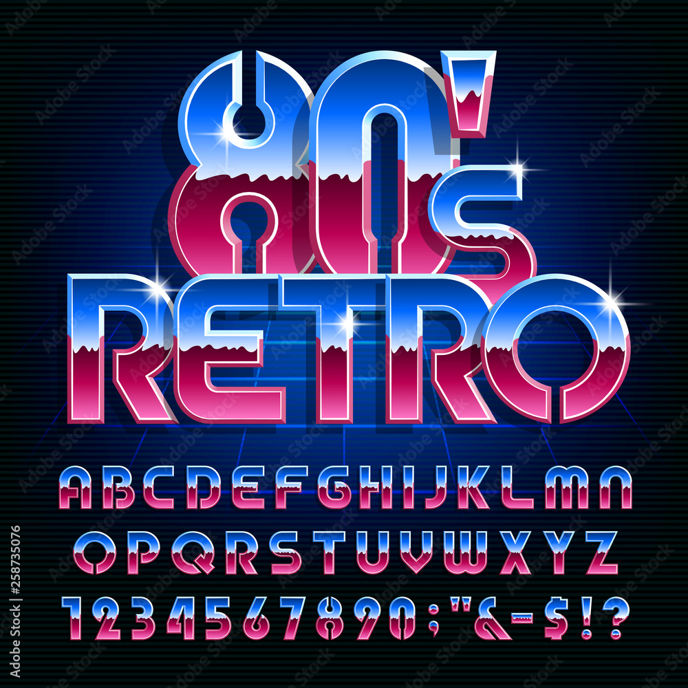1980s Font Numbers