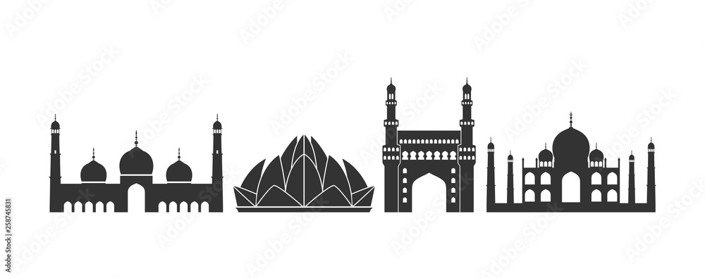 India logo. Isolated Indian architecture architecture on white ...