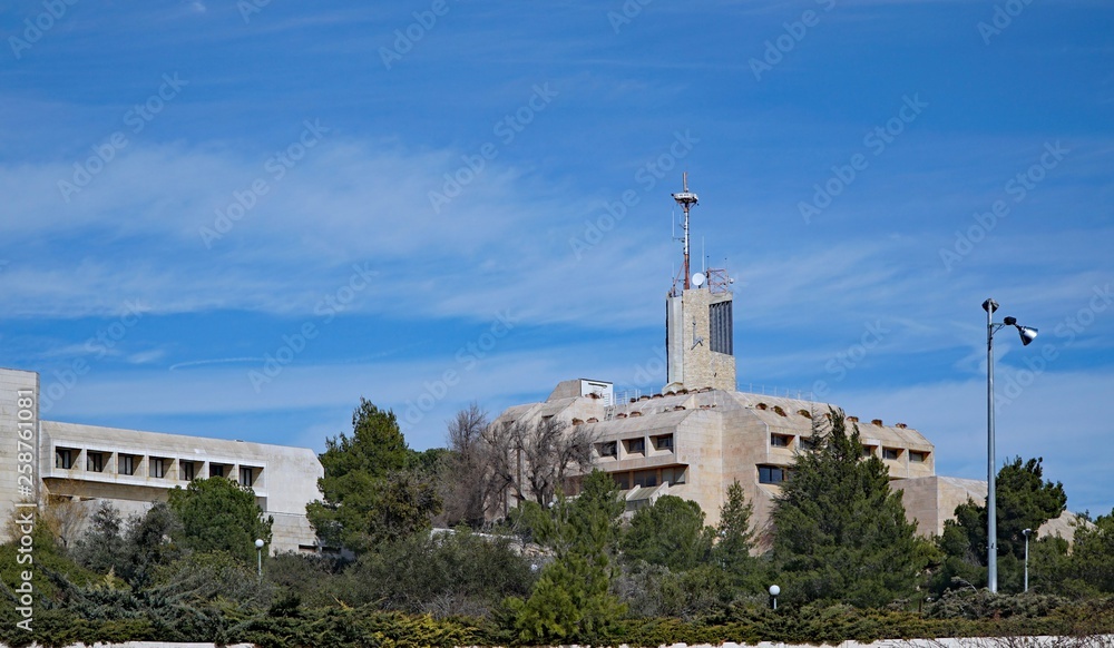 JERUSALEM - JANUARY 2017: An exterior view of the Mount Scopus campus ...