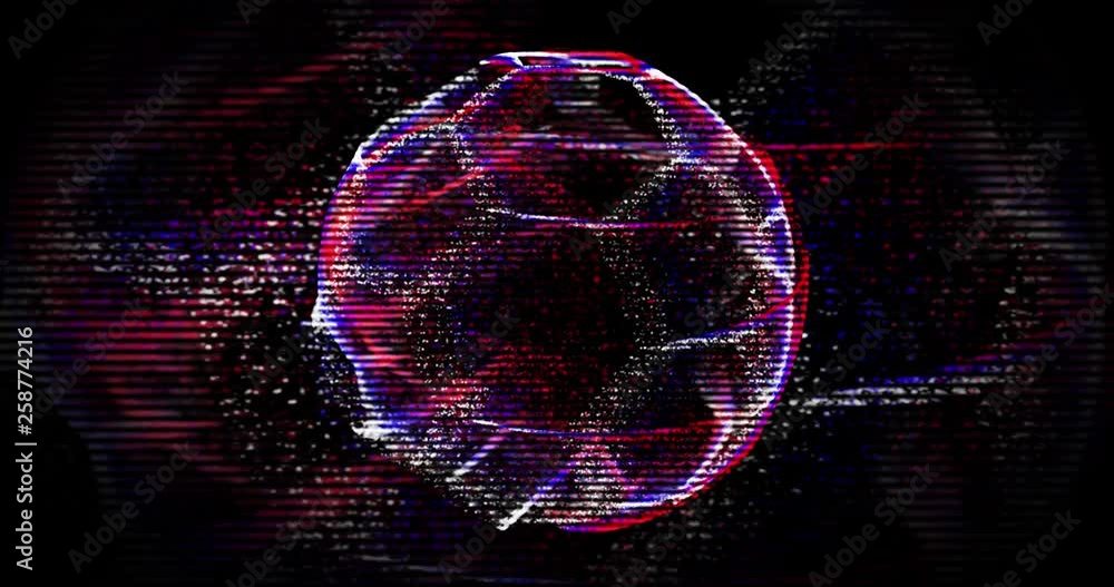 Abstract animation of soccer ball. Looped animation with alpha channel ...