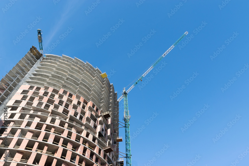 wall with window openings in a multi-storey high-rise residential ...