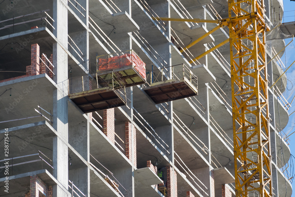 wall with window openings in a multi-storey high-rise residential ...