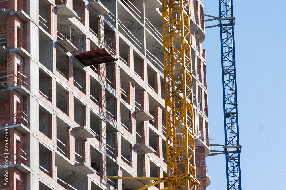 wall with window openings in a multi-storey high-rise residential ...