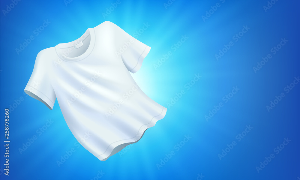 Bright white clean clothes, laundry on blue background Stock Vector ...