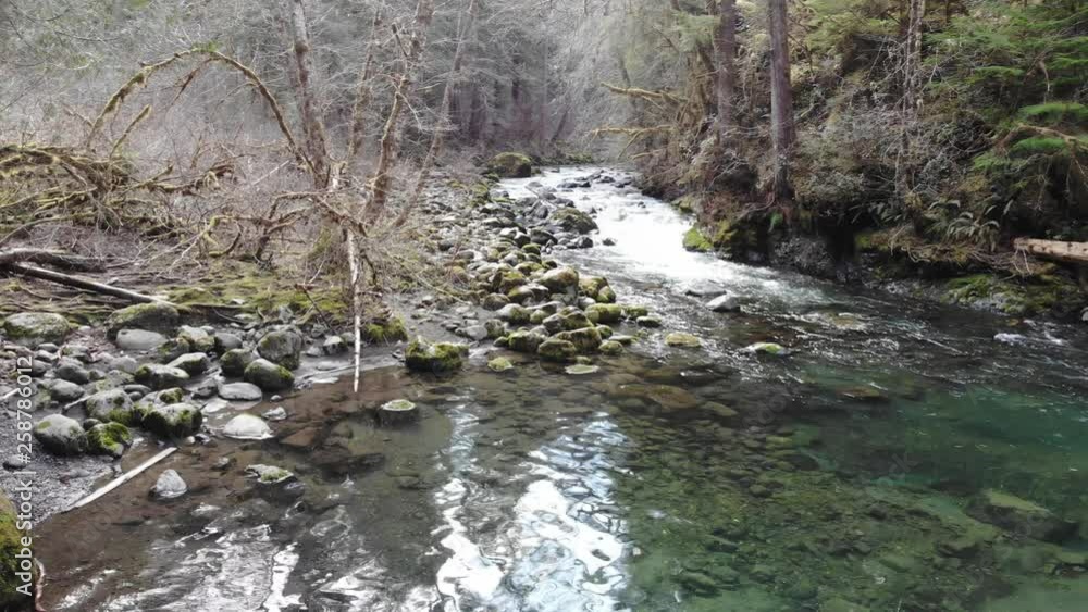 Big Quilcene River flows into a pool in Falls View Canyon near Quilcene ...