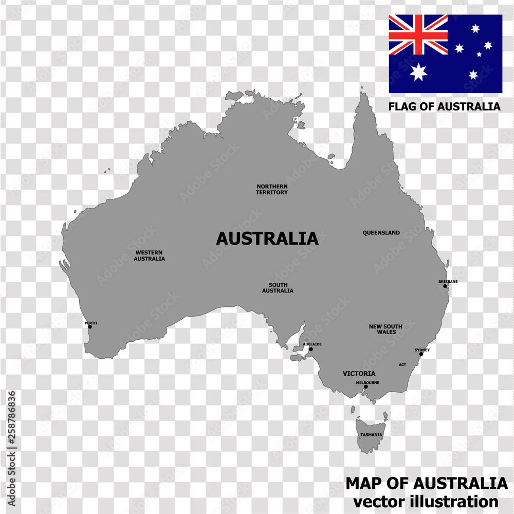 Map of Australia with flag. Australian infographic. Bright illustration ...