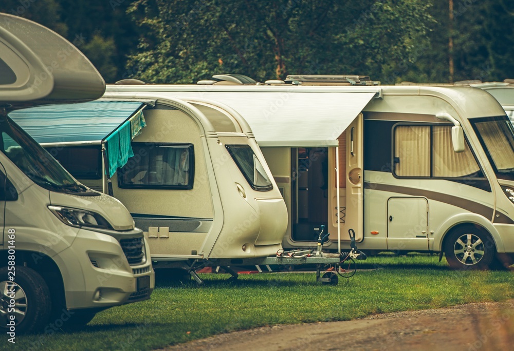 RV Park Camping Stock Photo | Adobe Stock
