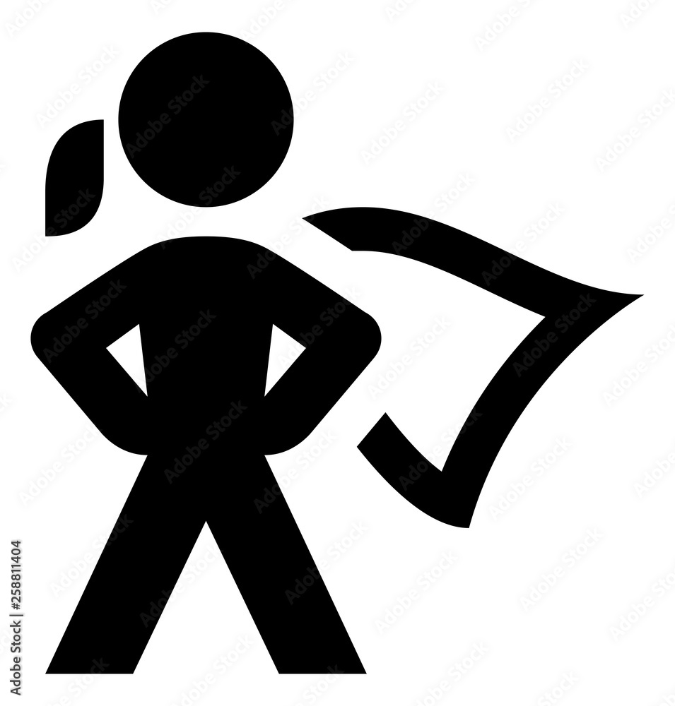 Female Superhero Vector Icon Stock Vector | Adobe Stock