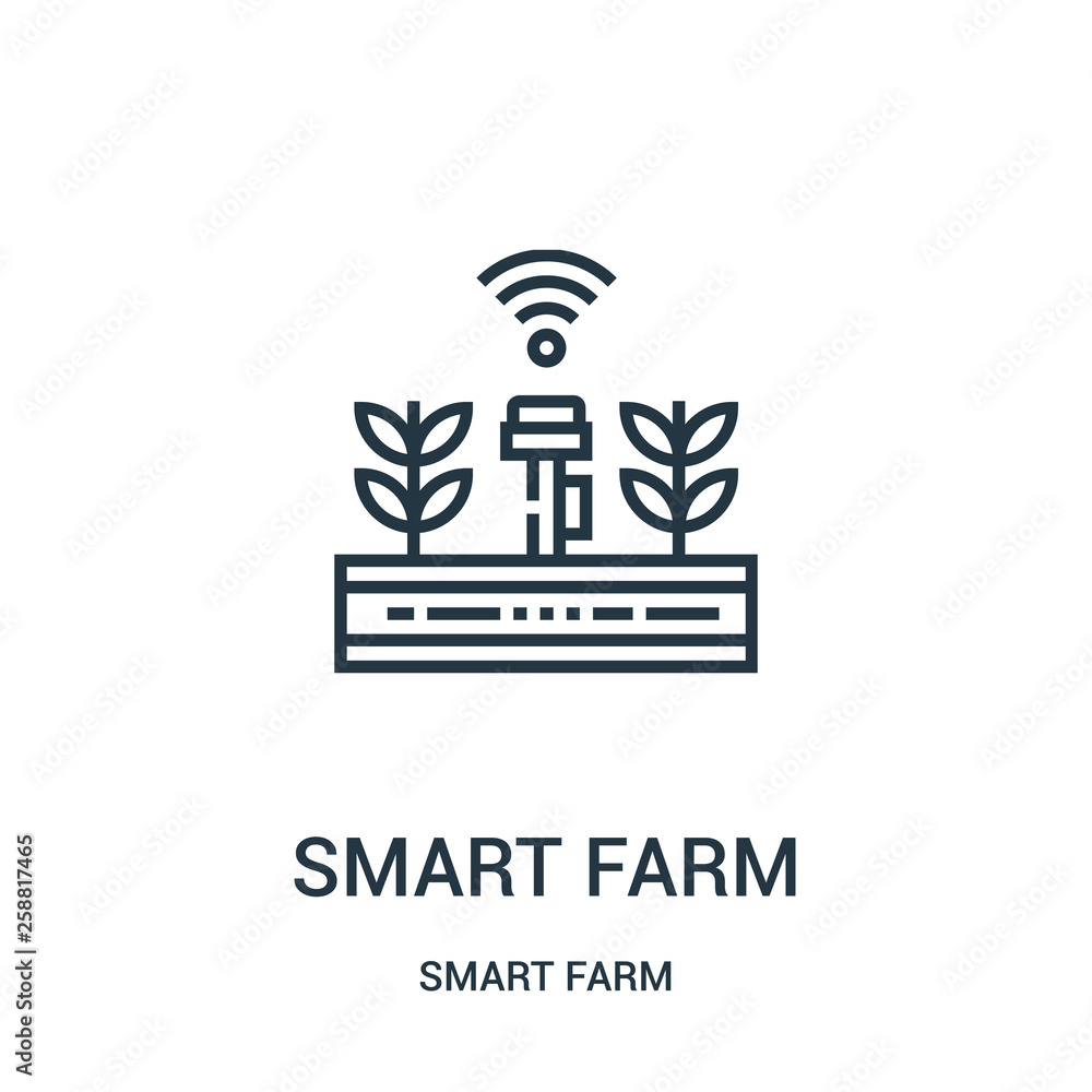 smart farm icon vector from smart farm collection. Thin line smart farm ...