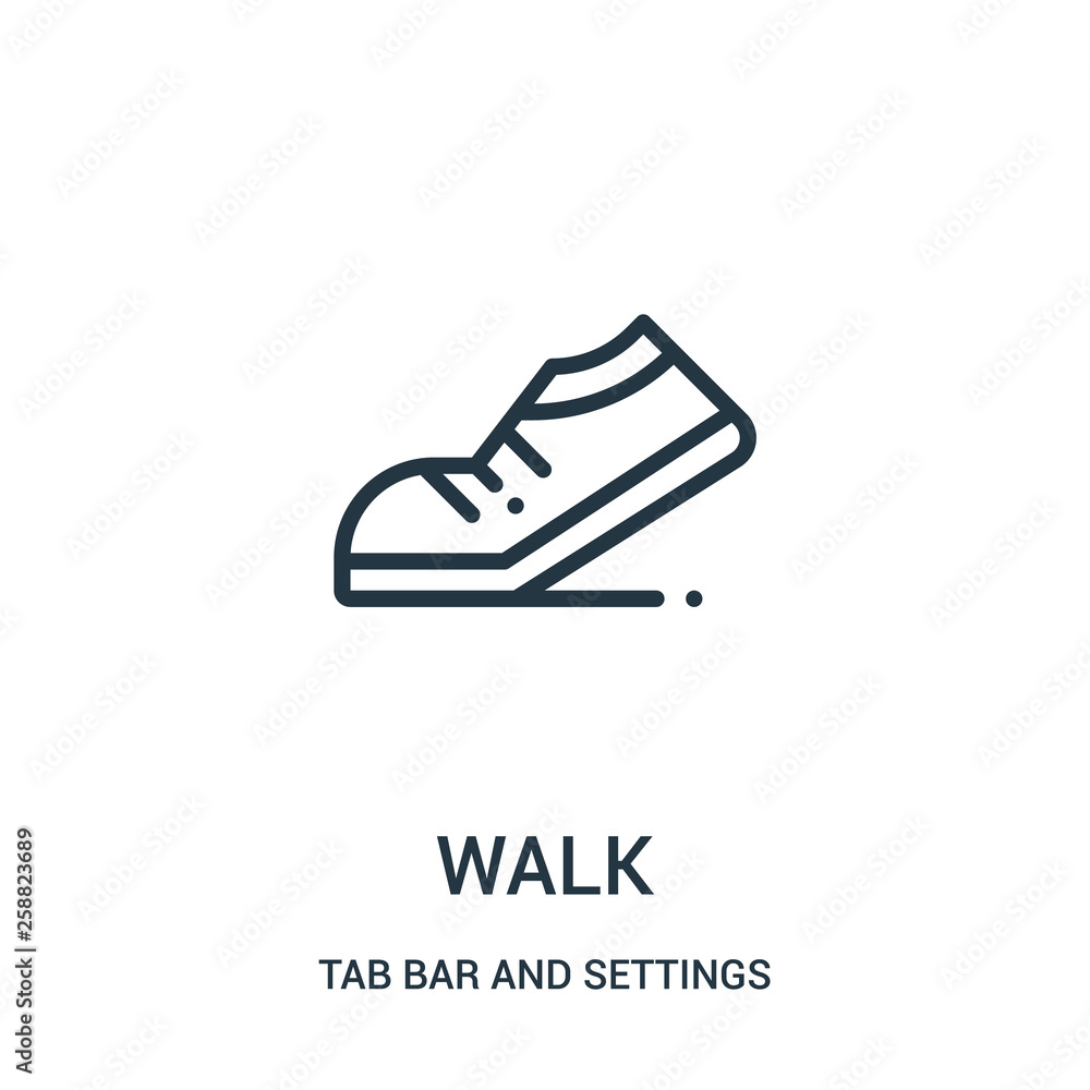 walk icon vector from tab bar and settings collection. Thin line walk ...