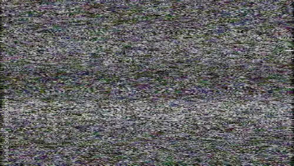 Real vhs TV picture noise static tv artifacts, lost signal vídeo do ...