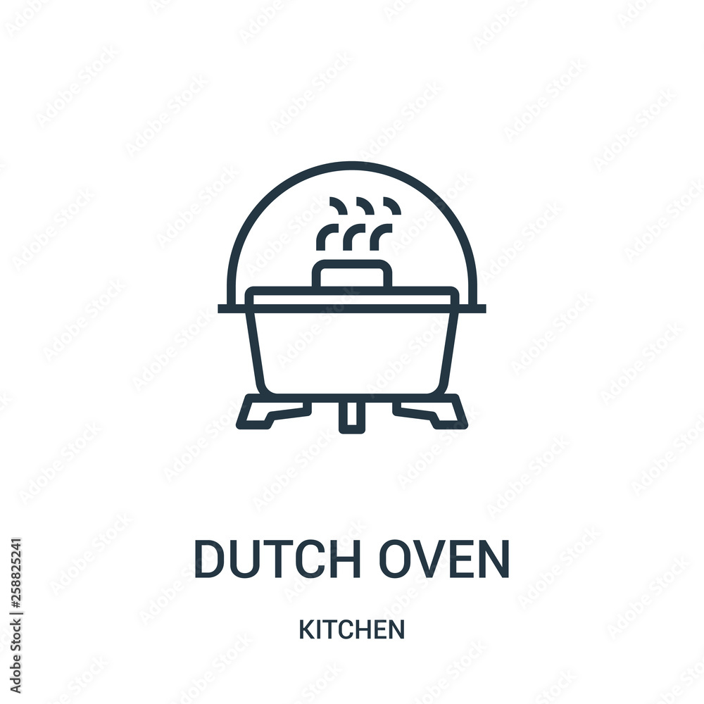 dutch oven icon vector from kitchen collection. Thin line dutch oven ...