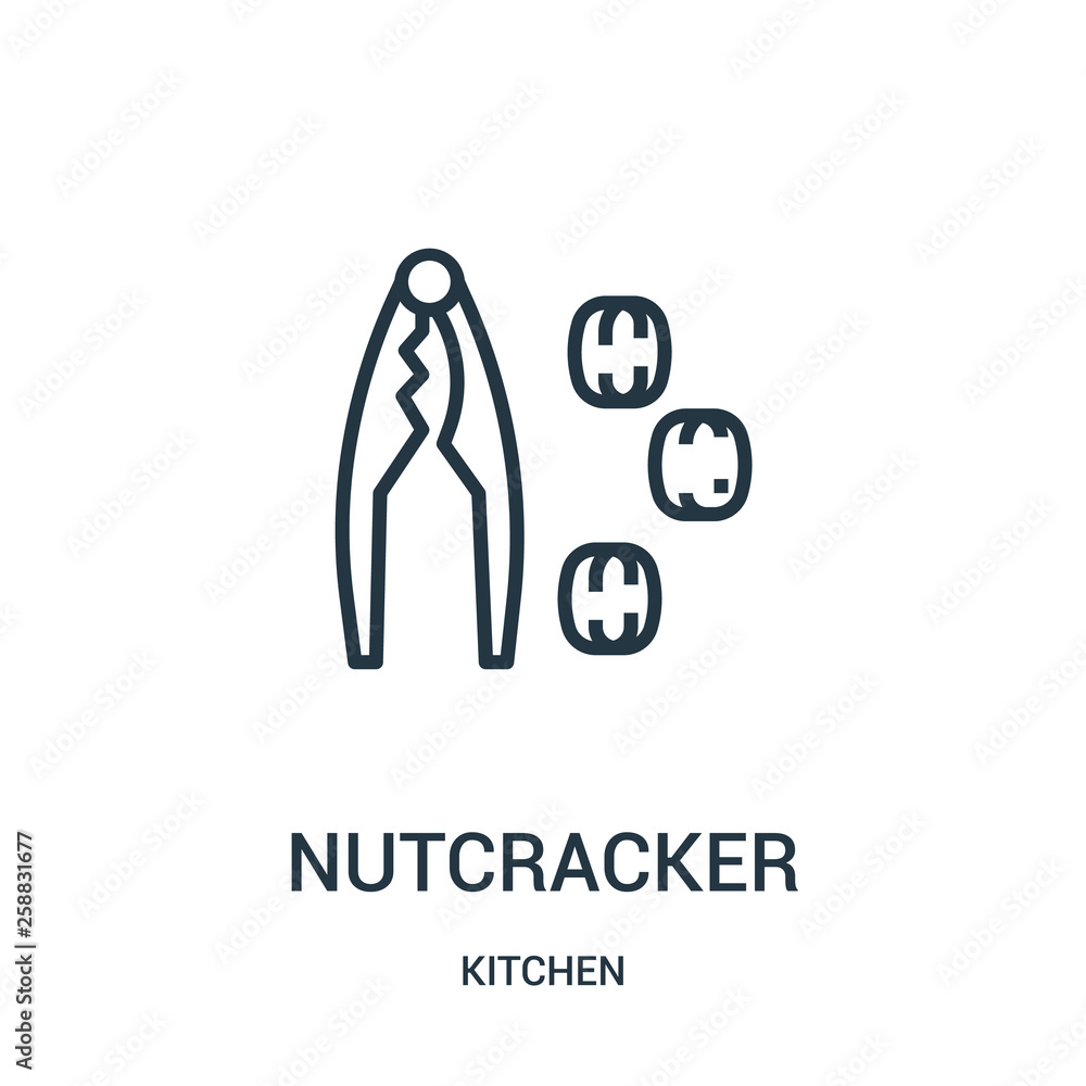 nutcracker icon vector from kitchen collection. Thin line nutcracker ...