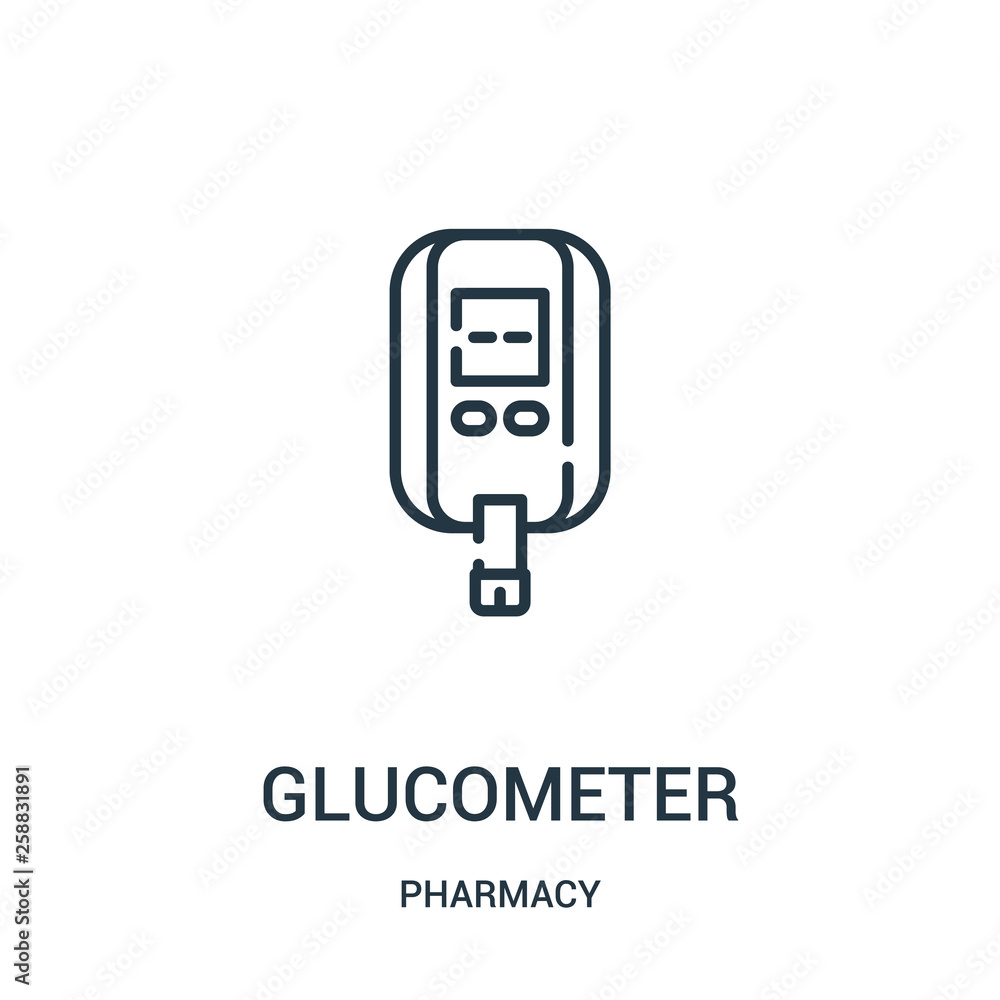glucometer icon vector from pharmacy collection. Thin line glucometer ...