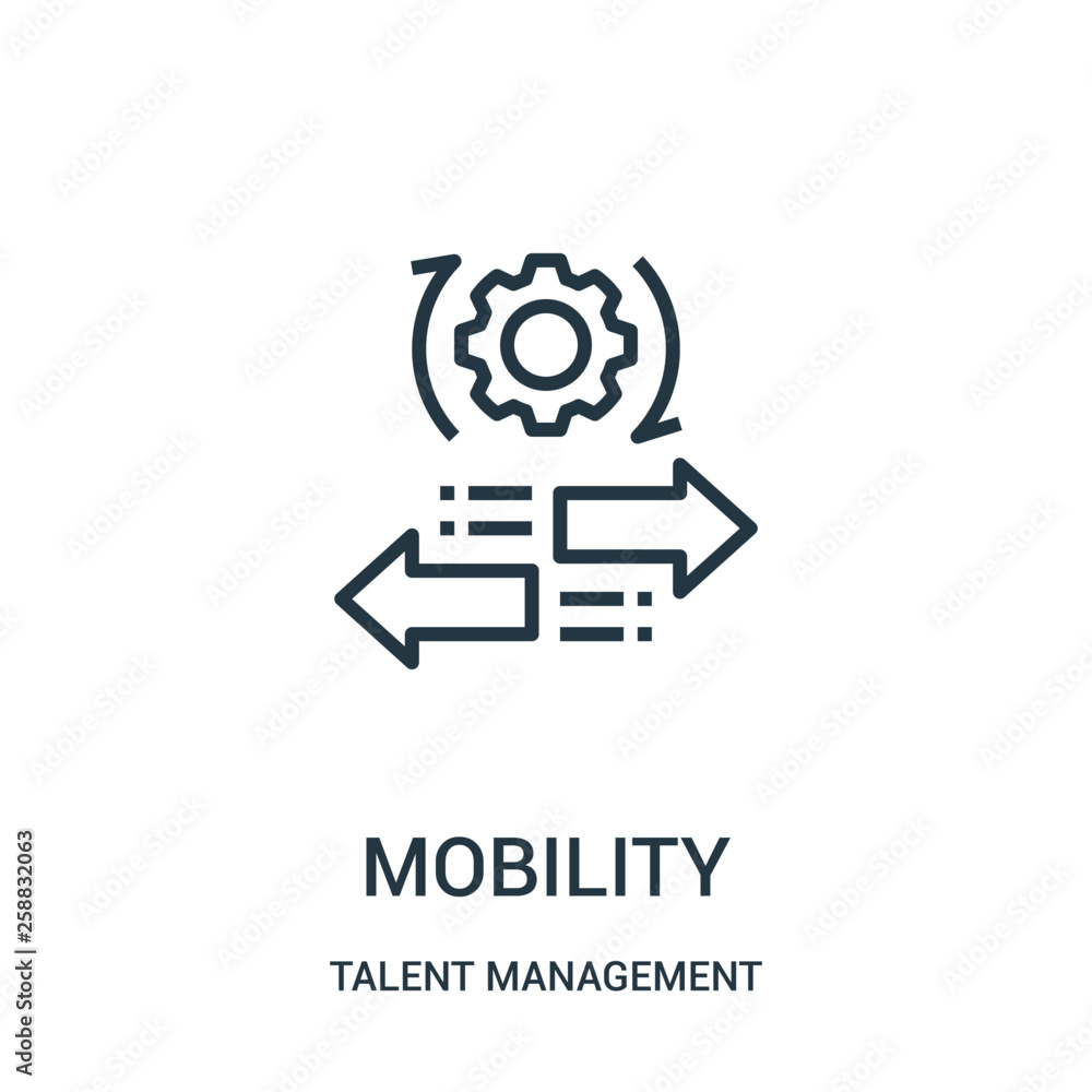 mobility icon vector from talent management collection. Thin line ...