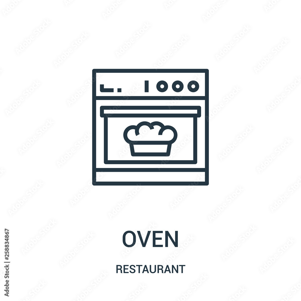 oven icon vector from restaurant collection. Thin line oven outline ...