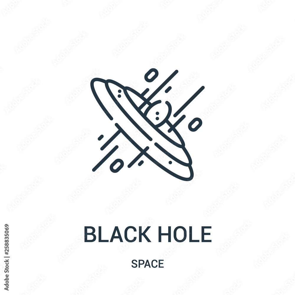 black hole icon vector from space collection. Thin line black hole ...
