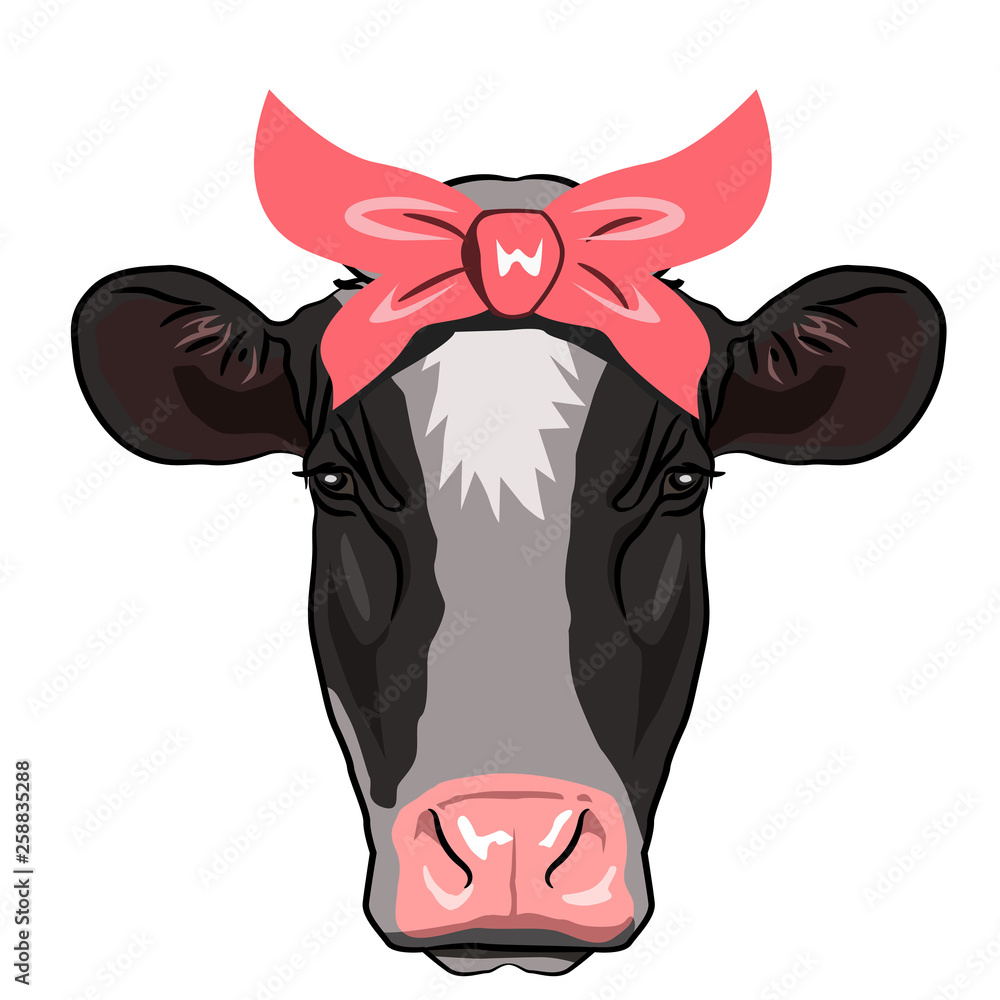 cow face vector Stock Vector | Adobe Stock