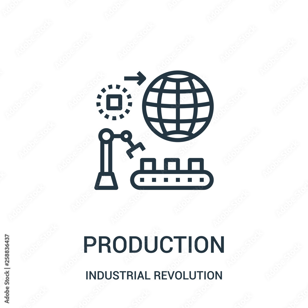 production icon vector from industrial revolution collection. Thin line ...