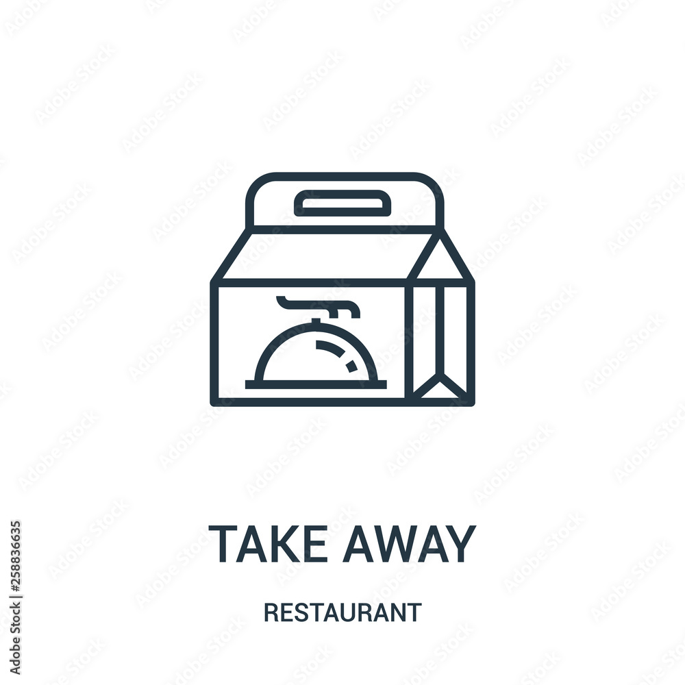 take away icon vector from restaurant collection. Thin line take away ...