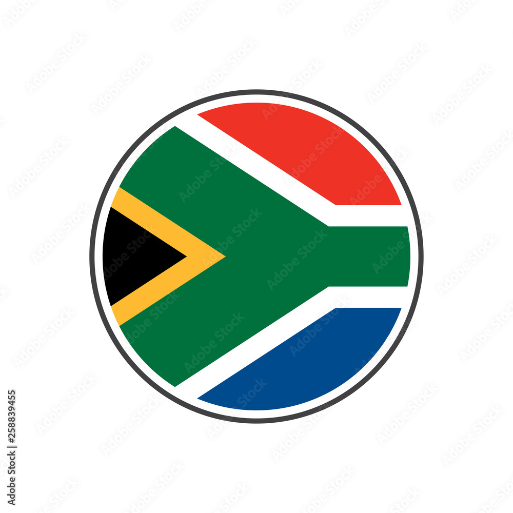 Circle south africa flag with icon vector isolated on white background ...