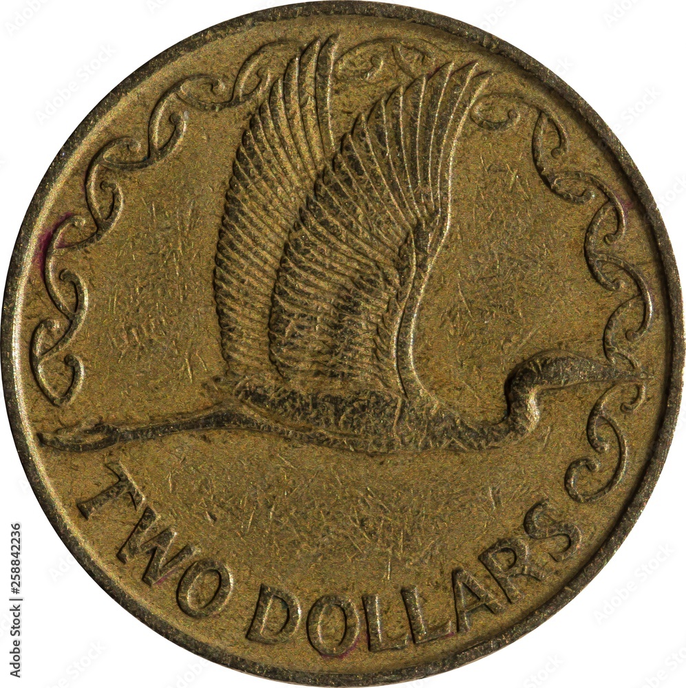 Two Dollars New Zealand Coins. The bird featured on the aluminium ...