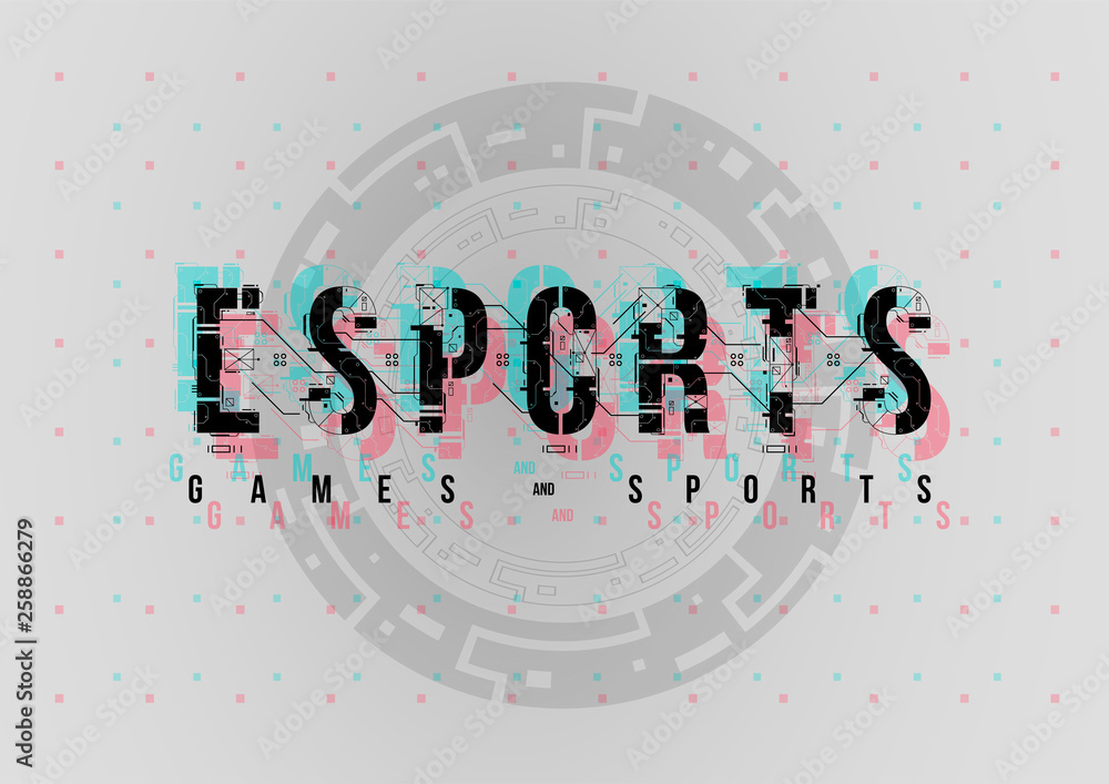 Esports. Conceptual Layout with HUD elements for print and web ...