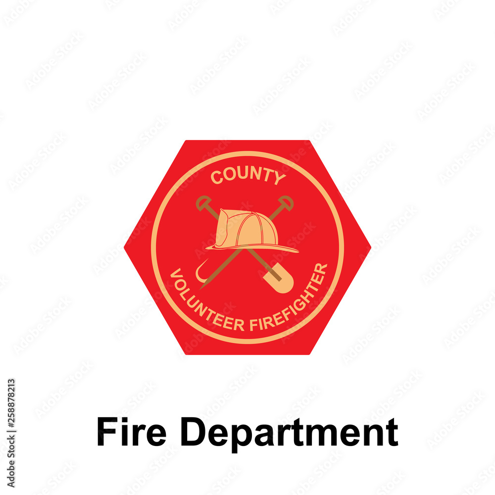 Fire Department, County icon. Element of color fire department sign ...