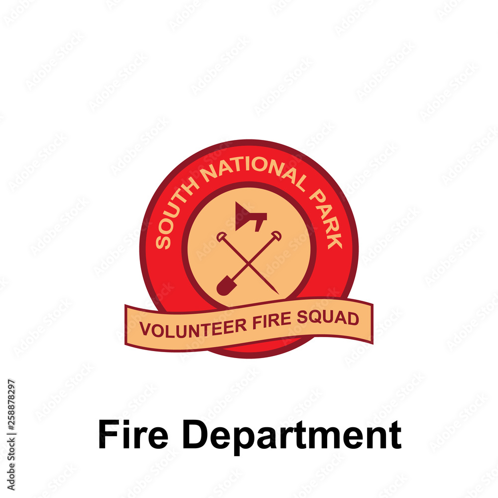 Fire Department, Volunteer Fire Squad icon. Element of color fire ...