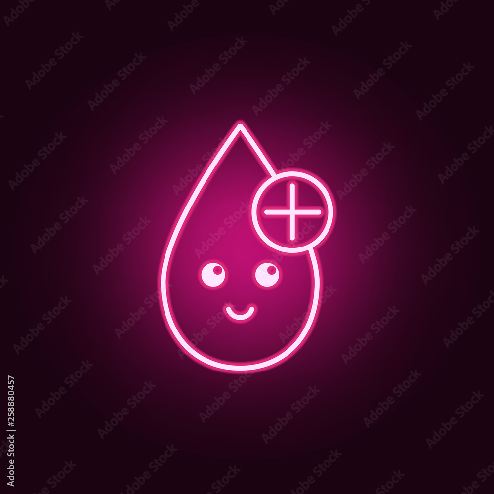 blood neon icon. Elements of Blood donation set. Simple icon for ...