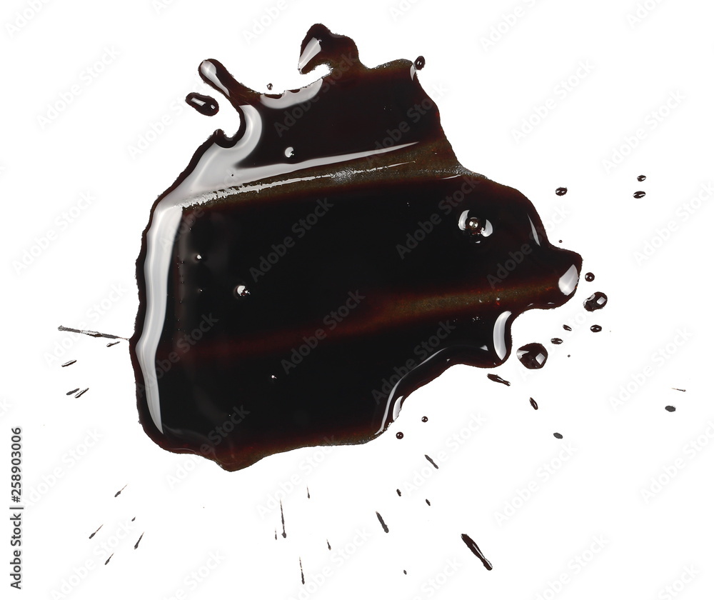 Old spilled engine oil puddle, splash isolated on white background ...