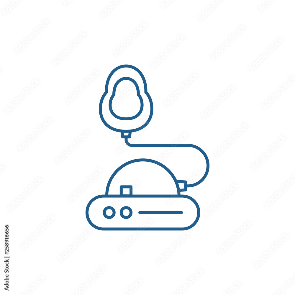 Inhalation line concept icon. Inhalation flat vector website sign ...