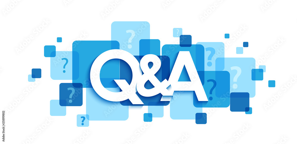 Q&A blue typography banner Stock Vector | Adobe Stock