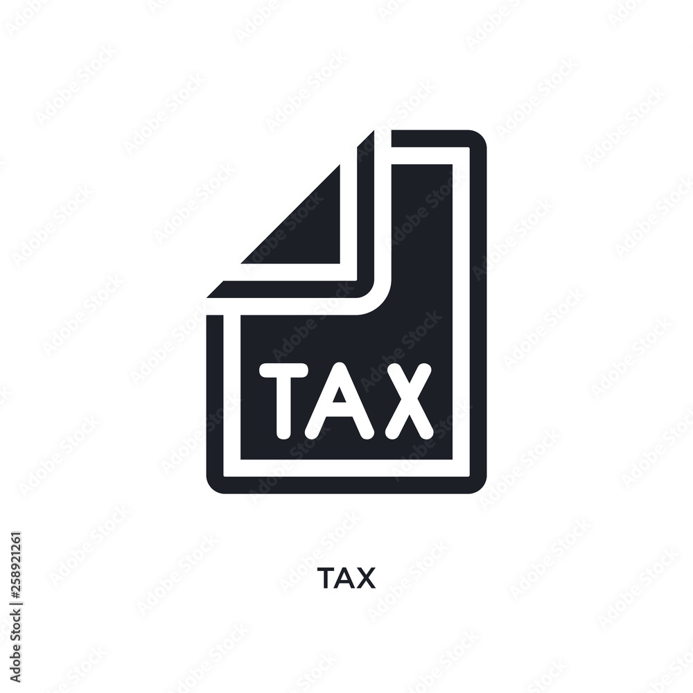 black tax isolated vector icon. simple element illustration from e ...