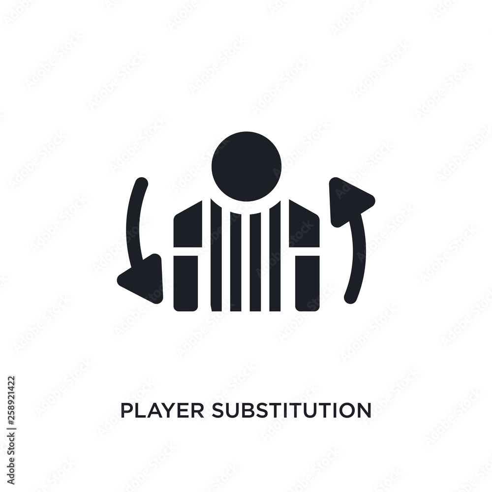 black player substitution isolated vector icon. simple element ...